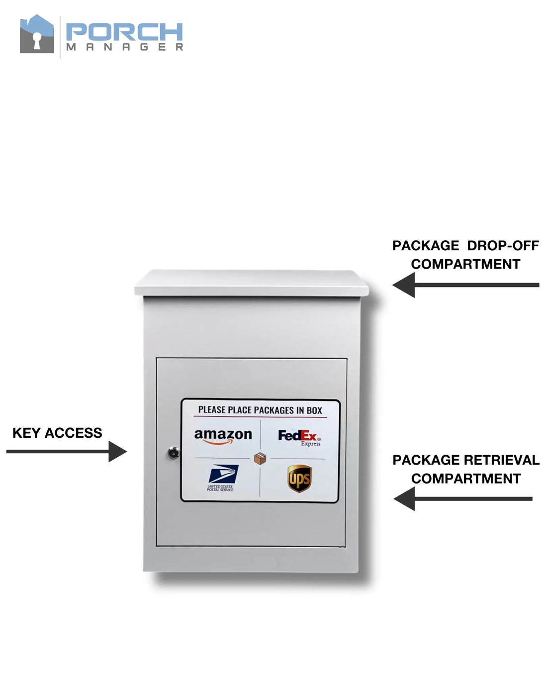 Small Parcel Box - White - PorchManager