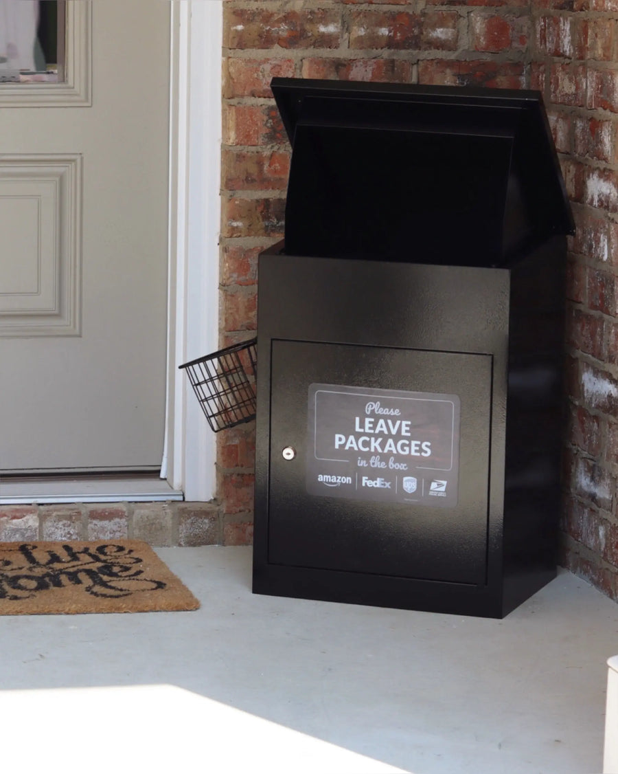 Small Parcel Box - Black - PorchManager